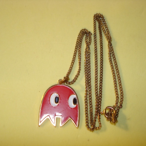 no brand | Jewelry | Vintage Red Enamel Pacman Ghost Necklace 8s | Poshmark